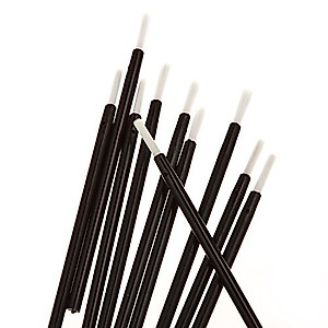 Huachnet Disposable Lipstick Gloss Wands with Soft Brush Head Makeup Kits-Pack of 100 (Black-Nylon Hair Lip Brush)