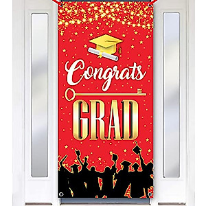 Red Class of 2022 Balloons - 16 Inch, Graduation 2022 Balloons Red | Large Congrats Grad Graduation Door Banner - 74x36 Inch | Class of 2022 Banner, Graduation Party Decoration | Graduation Door Cover