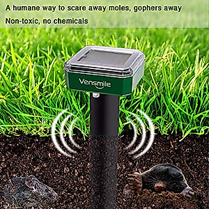 LIGHTSMAX Mole Repellent Mole Repeller Solar Powered Gopher Repellent Ultrasonic Vole Repellant Gopher Repellent Rodent Deterrent No Mole Traps Killer Harm to Your Lawn Yard (8)
