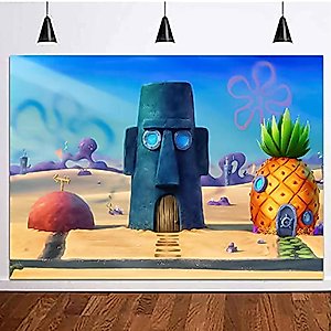 7x5ft Cartoon Animation Underwater Pineapple House Photography Backdrops Kids Children Birthday Party Decor Photo Background Studio Props