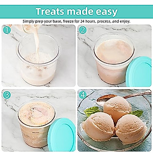 HOTUT Ninja Creami Containers,2 Pack Replacement Pints and Lids+2 Scoops Dishwasher Safe Compatible with NC301,NC300,NC299AMZ,CN305A and CN301CO Series Ninja Ice Cream Makers (Not Fit for NC501)