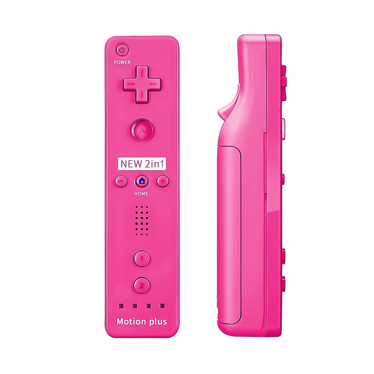 QUMOX Controller for Ntdo Wii, Built in Motion Plus Remote and Nunchuck Controller Compatible with Wii and Wii U + Silicon Case Pink