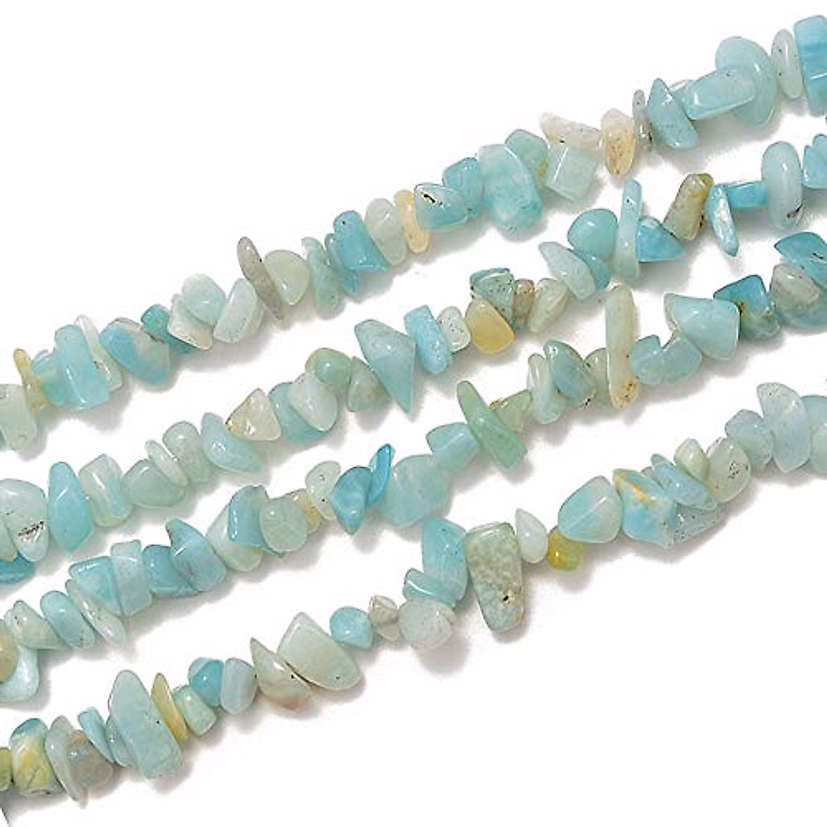 PLTbeads 5-8mm Natral Healing Gemstone Waist Bracelets Necklace Kit Irregular Stone DIY Crafts Design Jewelry Making 1 Strand per Bag Approxi 34 inch (Amazonite Chips)
