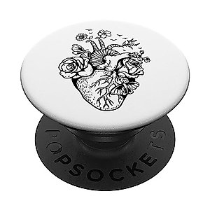 Heart Anatomy Flowers Funny Anatomical Heart and Human PopSockets Swappable PopGrip