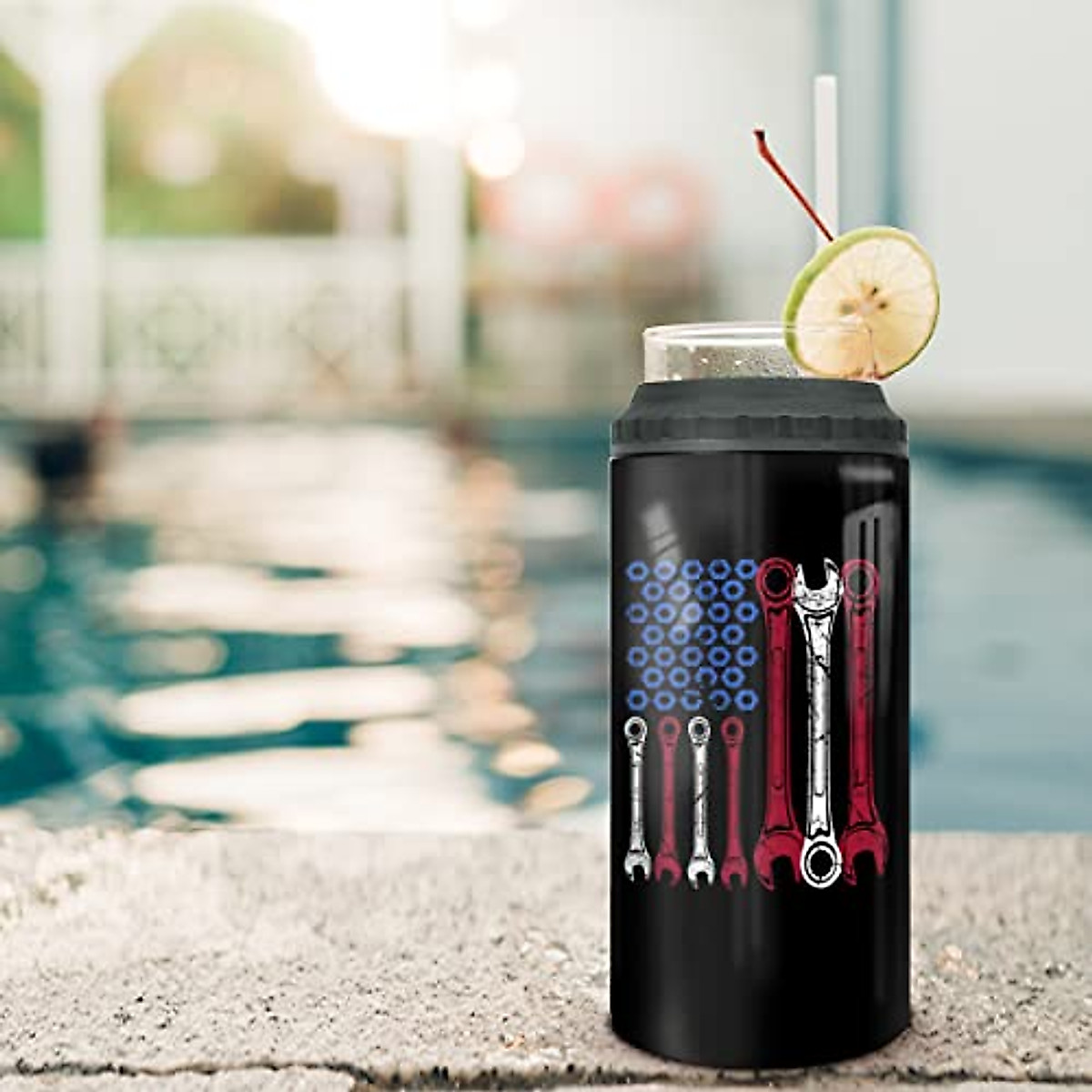 winorax Mechanic 4-in-1 Tumbler Can Cooler Gifts for Mem Dad Uncle Fathers Day 16Oz Mechanics Tumblers Stainless Steel