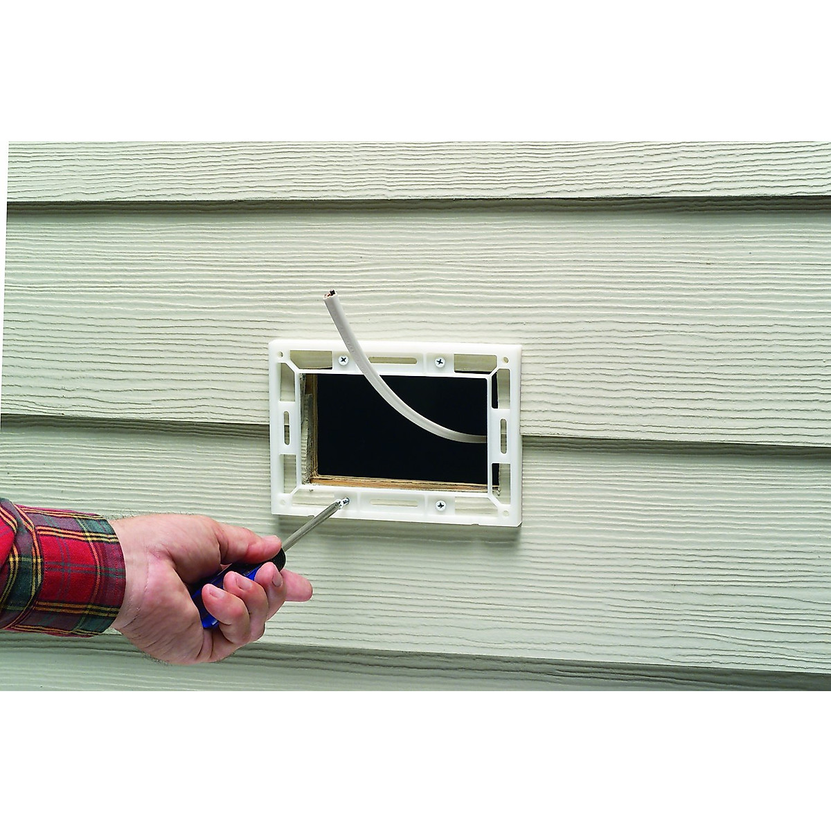 Arlington DBHR141-1 Outdoor Electrical-Box Adapter Plate for Existing Siding Retrofit Construction, Horizontal, 1/2-Inch Lap
