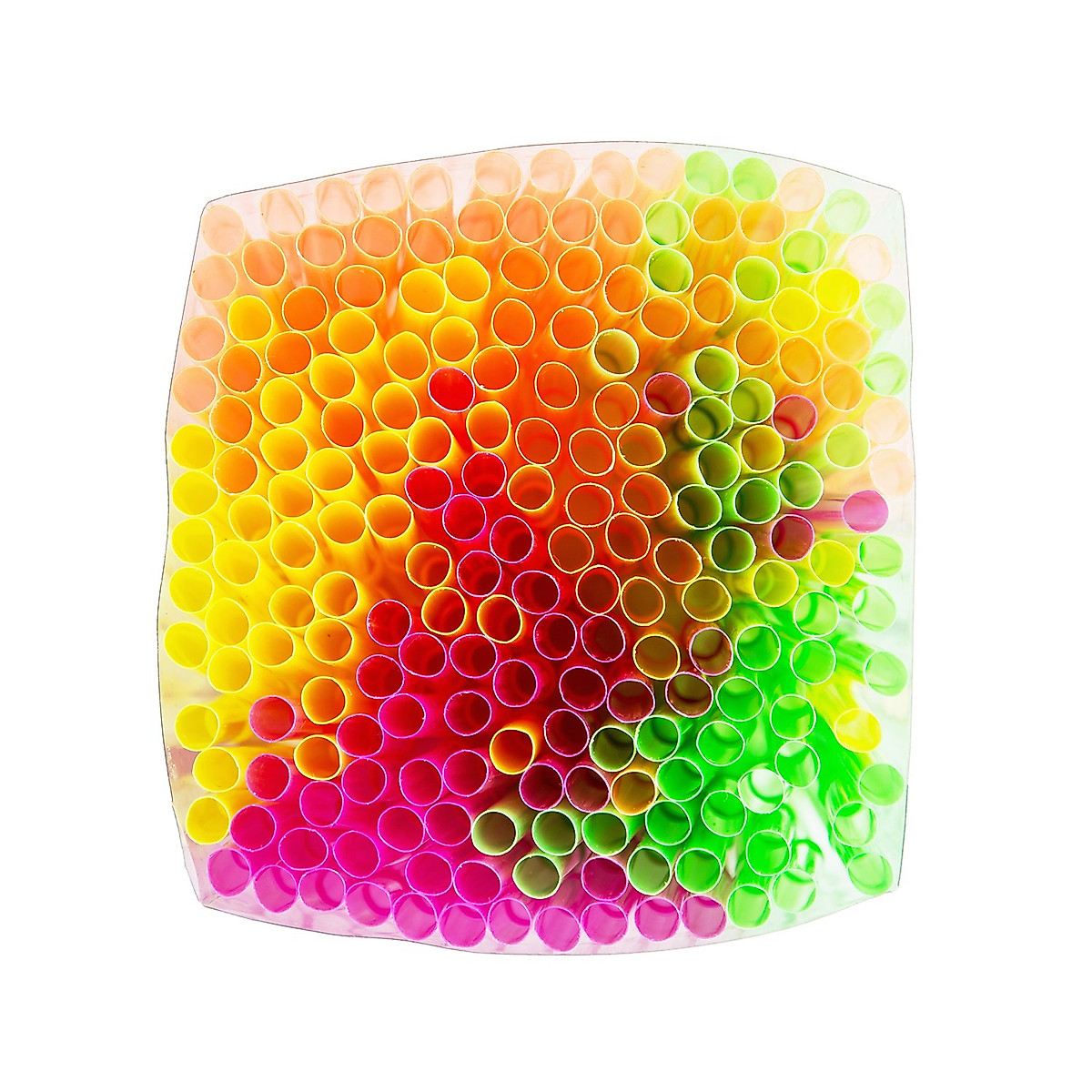 Tiger Chef Refill 400 Flexible Plastic Multi Color Neon Drinking Straws BPA-Free 8.25 Inch