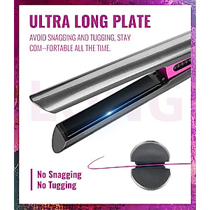 PRITECH Ceramic Hair Iron (TA-2340), 1 inch, Hair Straightener and Curling Iron, Adjustable Temperature, Fast Heat Up, Auto Shut-Off, Dual Voltage, Safety Lock, 450°F