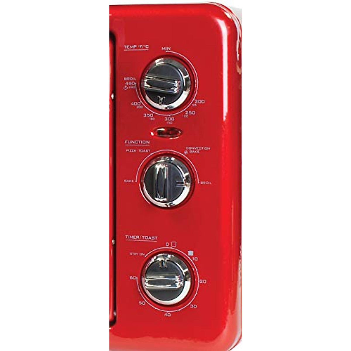 Nostalgia Oven, Toast, AirFry, Broil Functions Large Capacity Fits Slices of Bread Two 12 in. Pizzas-Includes Baking Pan and Frying Basket, 21 Qt, Metallic Red