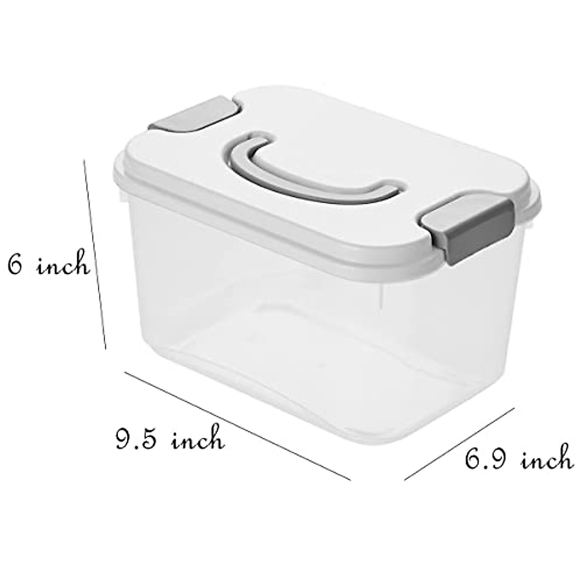 ZHENFAN 5.5 Quart Clear Storage Latch Box/Bin with Lids, 5 Liter Plastic Organize Bins with Handle, 6-Pack
