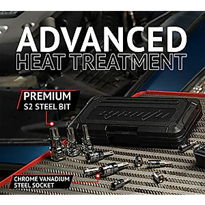 EPAuto Torx Bit Socket Set, Star Socket T8-T60, Cr-V, 13 Pieces