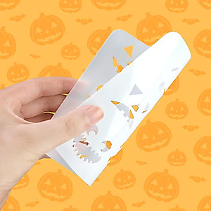Koogel 28 PCS Halloween Stencils, 5 Inch Halloween Templates Halloween Pumpkin Stencils Plastic Halloween Stencils for DIY Card Craft Art Drawing Painting Spraying Window Glass Wood Airbrush Walls Art