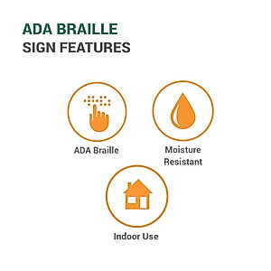 ComplianceSigns.com Restrooms Sign, ADA-Compliant Braille and Raised Letters, 9x6 in. Black on Silver Acrylic with Adhesive Mounting Strips