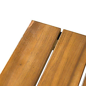 Christopher Knight Home Frieda Outdoor Modern Industrial Acacia Wood Bar Stools (Set of 2), Teak Finish + Black