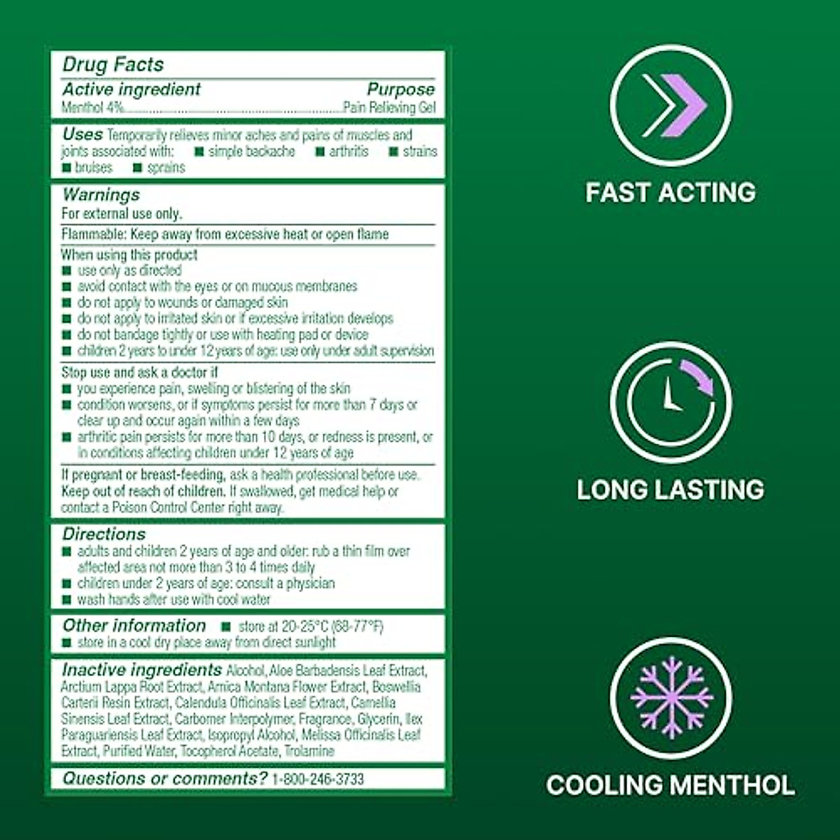 Biofreeze Overnight Gel Pain Relief, Knee & Lower Back Pain Relief, Arthritis Pain Reliever, Neck Pain Relief, Cooling Joint Pain Relief, FSA/HSA Eligible, Lavender Scented Menthol Gel 3 Fl Oz