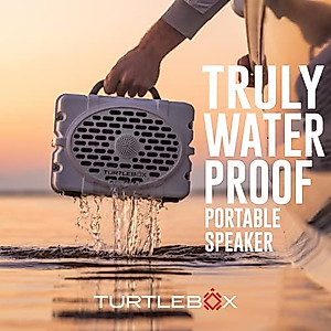 Turtlebox Gen 2: Loud! Outdoor Portable Bluetooth Speaker | Rugged, IP67, Waterproof, Impact Resistant & Dustproof (Plays to 120db, Pair 2X for True L-R Stereo), Thunderhead Gray/Black