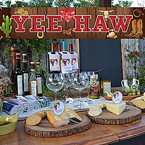 Western Cowboy Yee Haw Banner Party Decorations, Western Theme Cowboy Theme Birthday Banner Party Supplies, Wild West Cowboy Party Decor Photo Booth Props for Indoor Outdoor