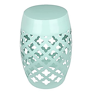 Vipush Outdoor Lace Cut Iron Side Table,Patio Garden Stool Coffee End Table Nightstand for Small Spaces,Living Room,Front Porch,Poolside,Green