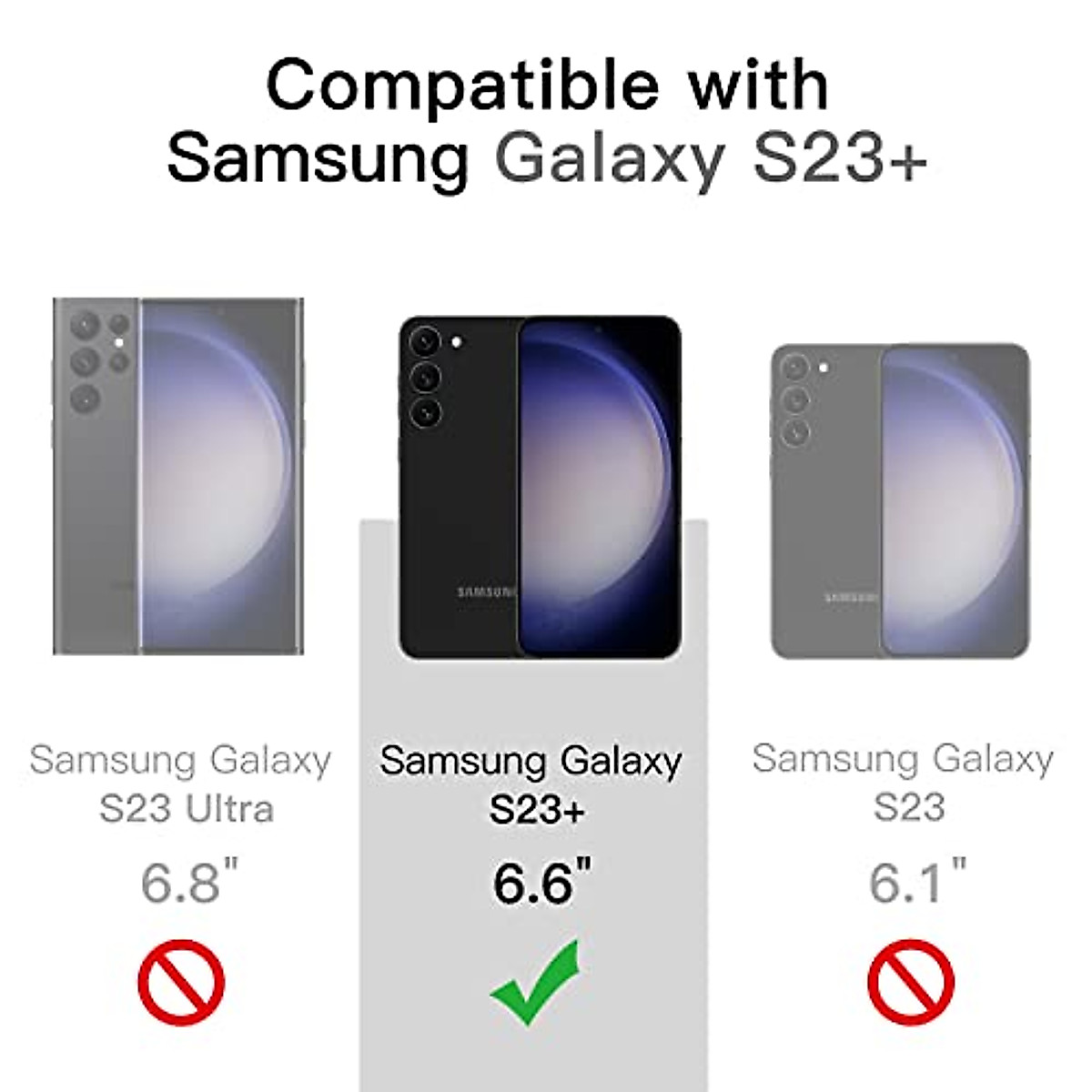 JETech Slim Fit Case for Samsung Galaxy S23+ / S23 Plus 5G 6.6-Inch, Soft TPU Thin Protective Phone Cover with Matte Finish, Shockproof (Black)