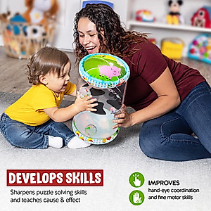 Hoovy Infant Crawling Toys | Toys for Crawling Babies | Crawling Toys for Babies 6-12 Months | Beginner Crawl Along Baby Roller | Drop Maze Tummy Time Activity Center | Early Development Jumbo Roller