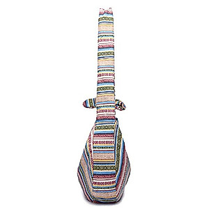 Women large Hippie Crossbody Bag cloth Hobo Sling Bag Cotton Bohemian Hand Bags (off-white)