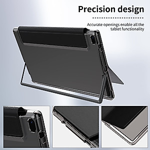 Tablet Case for TJD 10.1 inch Tablet, Multi-Viewing Angels PU Leather Stand Folio Case Cover Compatible with TJD MT1011 Touchscreen Tablet, with Magnetic Cover (Black Case)