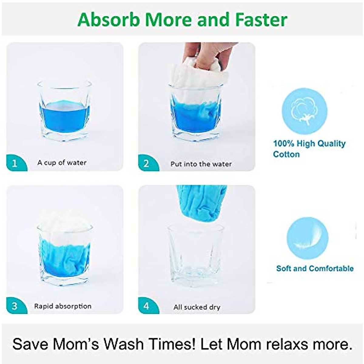 Little Grape Land 1OO% Cotton Muslin Bib 9 Pack, 8 Layers Breathable Adjustable Snaps Fits Babies and Toddlers 0-36 Months, Machine Washable Bib for Boys Girls - Colorful Stars & Stripe