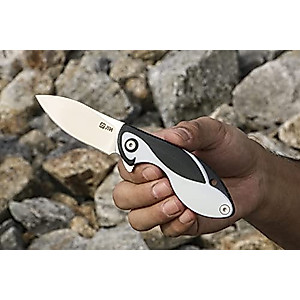 Slip Joint Pocket Knife, G10 Handle Flipper Knife Double Detents Ball Bearing Non-Locking Folding Knife 440C Satin Polishing Blade