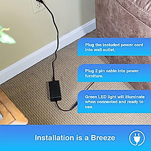 Pro Motion Power Furniture Power Supply with Universal Design for All Power Recliner, Sofa, Loveseat 29V 2A AC/DC Power Switching Transformer and Adapter + Power Wall Cord Included