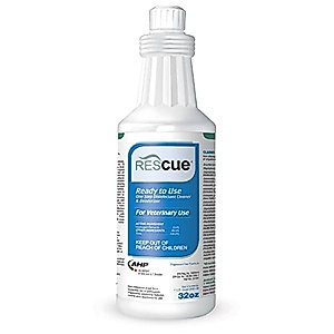 REScue One Step Disinfectant Cleaner & Deodorizer, For Veterinary Use, Animal Shelters, Pet Foster Homes, Ready-to-Use Squeeze Bottle, 32-Ounce