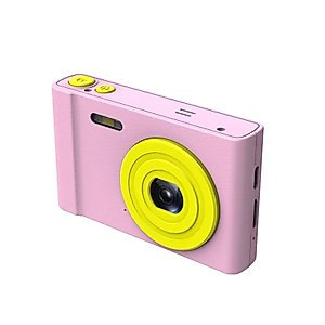 Kids Camera Vlogging Camera Video Digital DV Camera MP3 for Boys Girls Mini Gift 16x Zoom Photography (No Card,Pink)