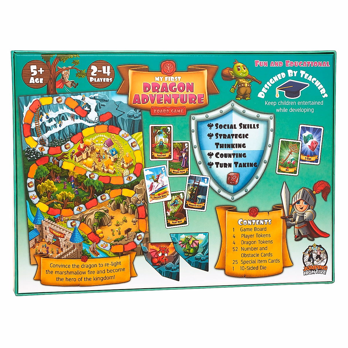Jumping High Fives My First Dragon Adventure Board Game - Kids Save The Kingdom, Beginner Fantasy Adventure Game for Children 5+, Exciting Hands-On Dragon Fun for Family Game Night