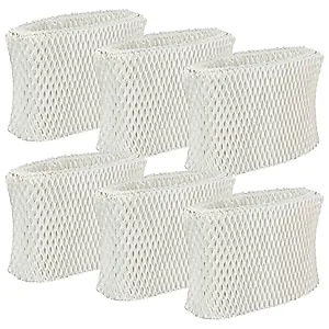 Funmit WF2 Humidifier Filter Replacement for Vicks Kaz Humidifier Starry Night Cool Mist V3500N V3700 V3100 V3900 Sunbeam 1118 1119 Honeywell HCM-300T HCM-350 WA-8D Enviracaire ECM-500 6 Pack