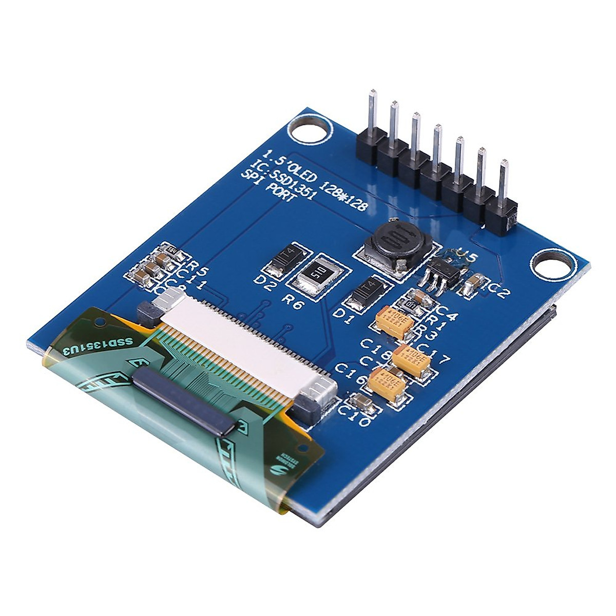 1.5inch OLED Display Module I2C IIC SPI Serial 128 * 128 Color OLED LCD White Display Module for SSD135 Serial Peripheral Interface OLED Color Display Graphic Module