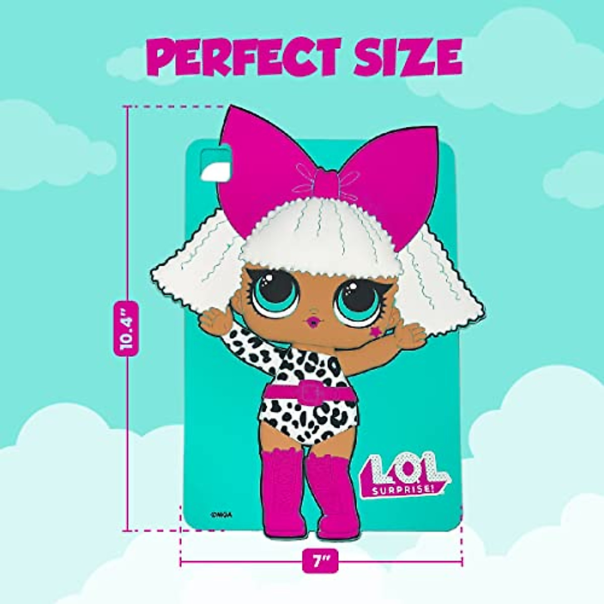 L.O.L. Surprise! iPad Silicone Back Case Cover, Anti Slip Rubber Protective Skin Soft Bumper for Kids iPad 9th (2021)/8th (2020)/7th (2019) Gen (Diva)