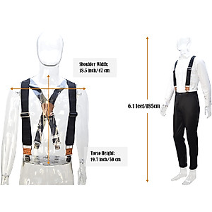 WELKINLAND 2Inch Suspenders for men heavy duty, Men's suspenders, Big Black suspenders, Suspenders for men, Black suspenders men for jeans, Heavy Duty suspenders for men, Work suspenders for men