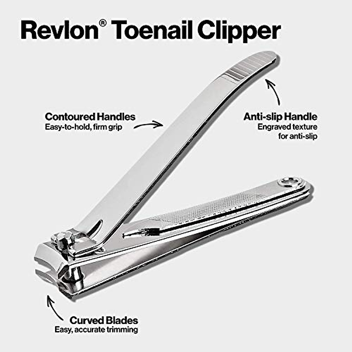 Nail Clipper by Revlon, Nail Care Tools, Curved Blade & Foldaway Nail File for Trimming & Grooming, Easy to Use (Pack of 1)