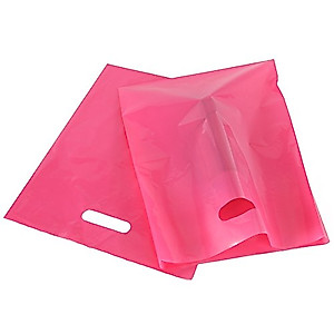 100 12x15 Glossy Pink and Purple Plastic Merchandise Bags w/Handles