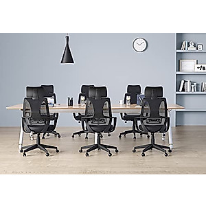 FEZIBO Office Chair Desk Chair Computer Chair Swivel Rolling Task Chair High Back Ergonomic Conference Room Chair Adjustable Mesh Work Study Chair with Armrest for Adults, Black