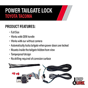 Pop & Lock – Power Tailgate Lock for Toyota Tacoma, Fits Models 2005 to 2015 (PL8521)