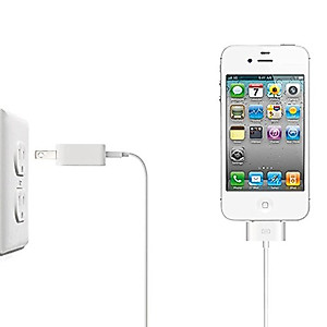 USB Wall Charger Power Adapter with 6 Feet 30 Pin Charging Cable for iPhone 4s, iPod Touch 3/4, iPad 2/4