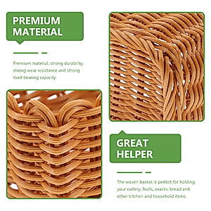 Kichvoe Seasoning Jar Storage Box Rustic Touch Elegance Room Decorations Housewares Woven Storage Basket Cutlery Storage Desktop Tableware Cutlery Rack Cutlery Basket Drain Basket Plastic