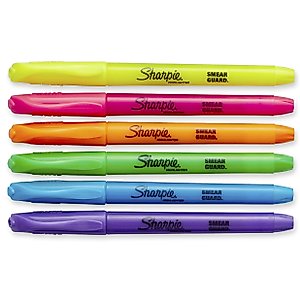 SHARPIE Pocket Style Highlighters, Chisel Tip, Assorted Fluorescent, 12 Count
