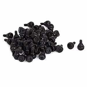 Thumb Screw 50 Pcs Black Knurled Thumb Screws PC Computer Case Thumbscrews M3.5 Thumb Screws Knurled Head Threaded (Color : Black)