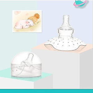 FJYQOP Nipple Shield, Premium Contact Nippleshield for Breastfeeding with Latch Difficulties or Flat Inverted Nipples, Clear