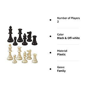 Green Sky Weighted Tournament Chess Pieces for Chess Set, 7.5CM or 3" King, 32 Plastic Chess Pieces for Chess Game for Chess Board (Plastic)