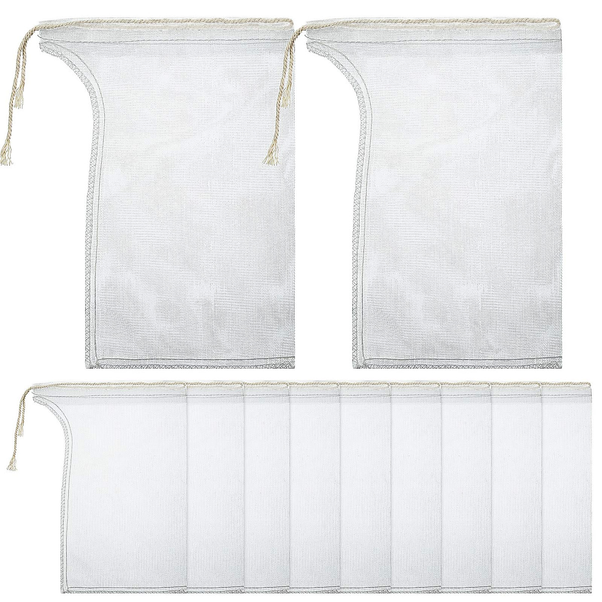 Compost Tea Bag, Pump Strainer Bag with Drawstring, Mesh Filter Bag, 600 µm for Prevents Clogging During The Straining Process (10, 23 x 16 cm)