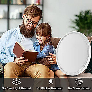 Roomratv Ceiling Light Fixture Flush Mount, Daylight White 15.8 inch Slim Flat Modern Surface Mount Ceiling Lighting LED Round Modern Ceiling Lamp 36W 5000K