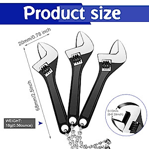 Chumia Adjustable 2.5 Inch Carbon Steel Wrench, Black, 3 Pieces