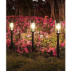ILANCK Solar Pathway Lights 8 Pack, Bright Solar Lights Outdoor Waterproof IP65, LED Solar Garden Lights Metal Landscape Lighting for Yard, Lawn, Driveway…